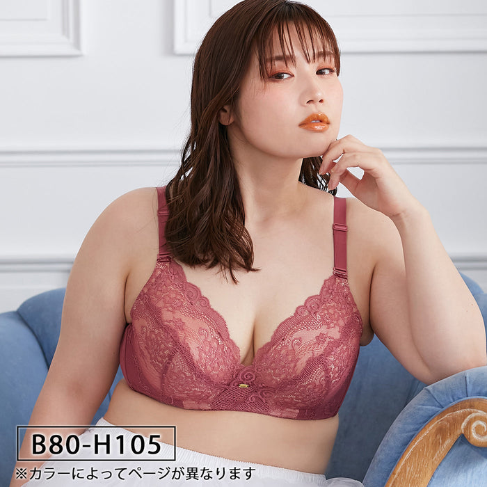 【B80〜H105】しっかりホールド・美胸キーパー3/4カップブラ（ローズ）_90379-41 - 【公式】グラマープリンセス